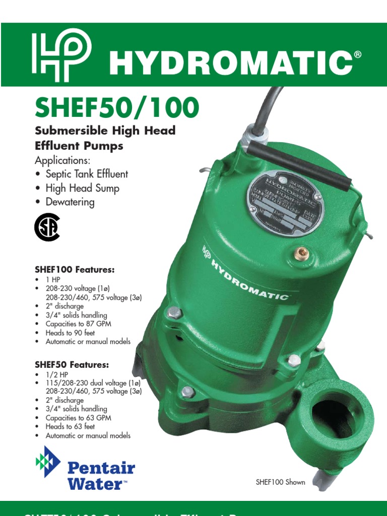 SHEF50/100: Submersible High Head Effluent Pumps | PDF | Bearing ...