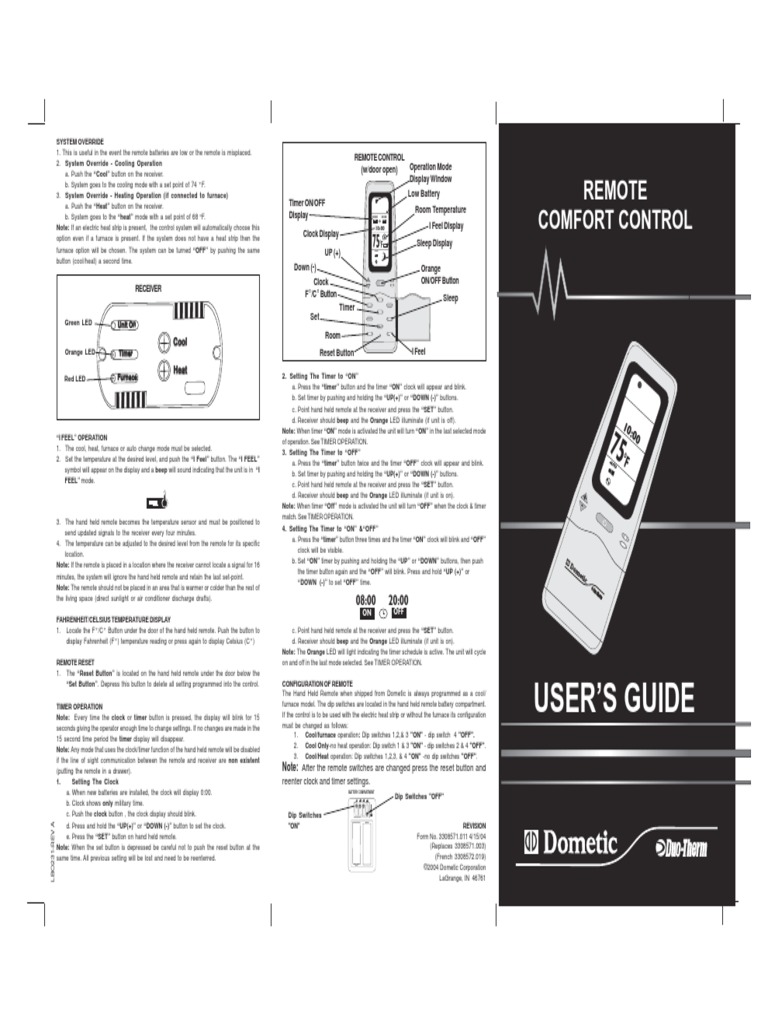 User'S Guide: Remote Comfort Control | PDF | Thermostat | Clock