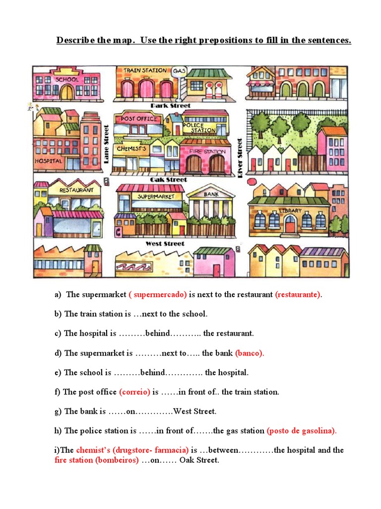 Describe The Map. Use The Right Prepositions To Fill in The Sentences | PDF