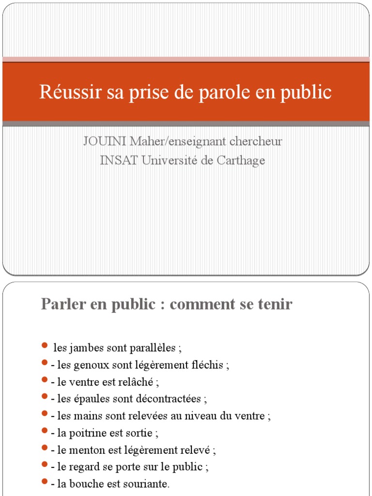 Réussir Sa Prise de Parole en Public | PDF | Développement personnel