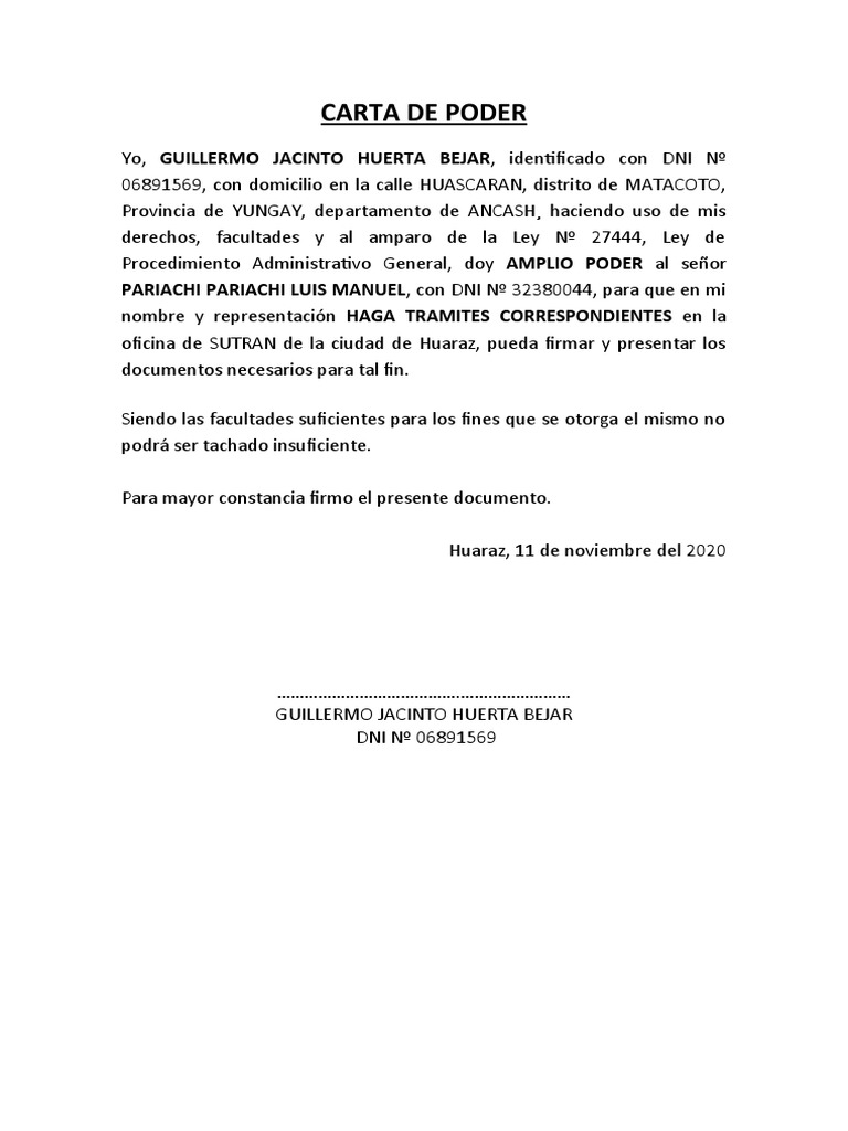 Carta de Poder | PDF