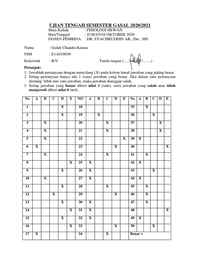 Galuh Chandra Kirana - E1a018030 - Uts Fiswan | PDF