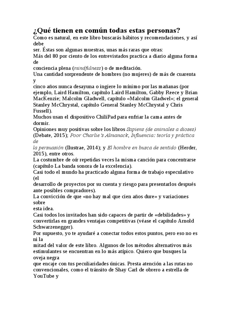 Qué Tienen en Común Todas Estas Personas | PDF