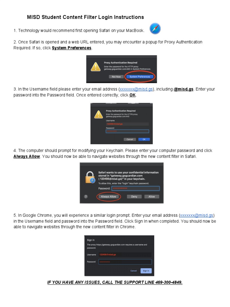 Content Filter Login Instructions | PDF