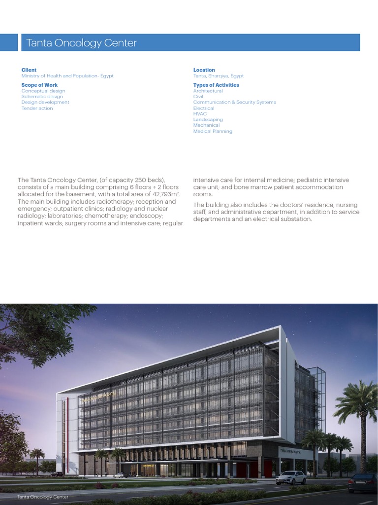 Tanta Oncology Center Overview and Design | PDF