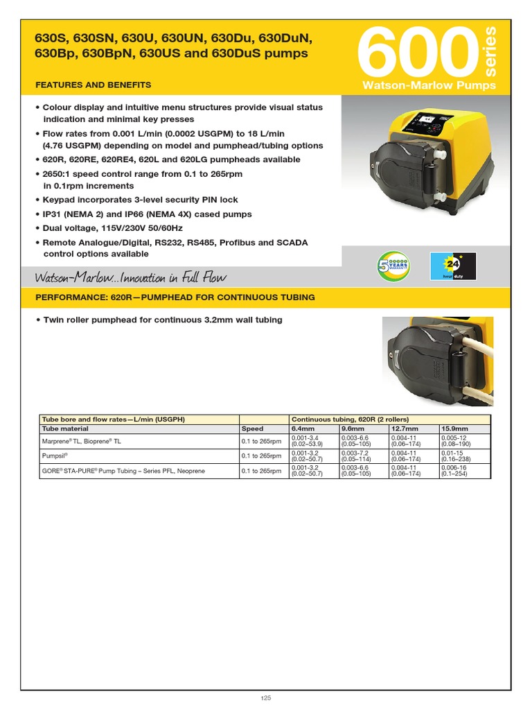 Watson Marlow 630 Datasheet PDF | PDF | Switch | Logic Gate