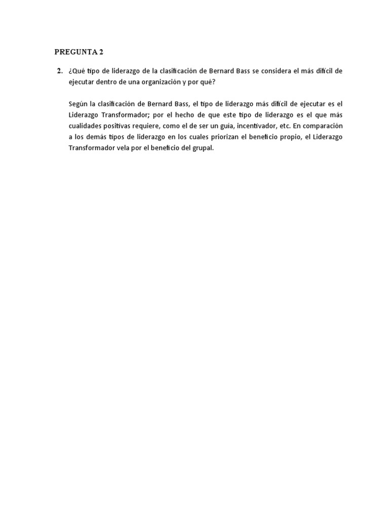 Clasificacion de Bernard Bass | PDF