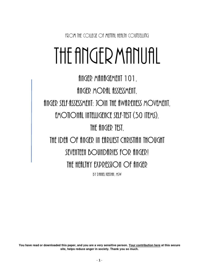 The Anger Manual | PDF | Anger | Psychological Concepts