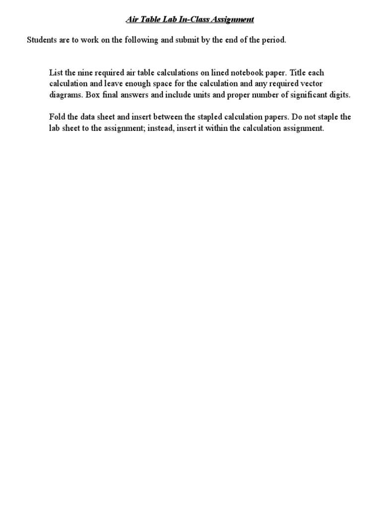 Air Table Lab Assignment | PDF