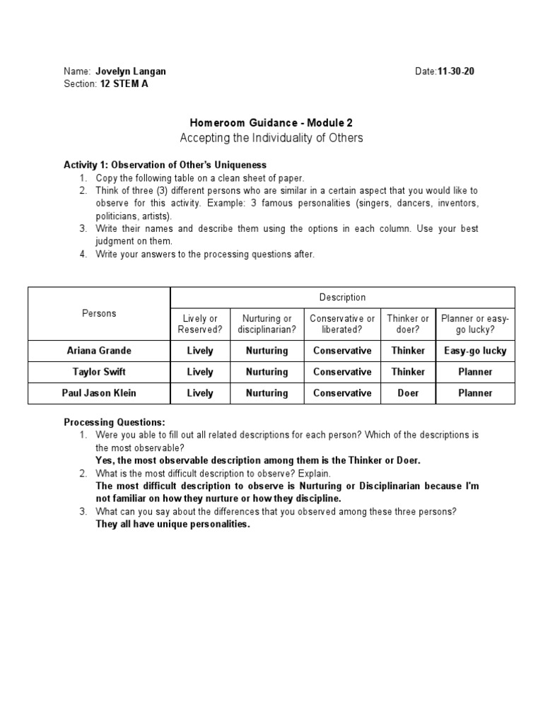Homeroom Guidance Module 2 | PDF | Sibling | Discrimination