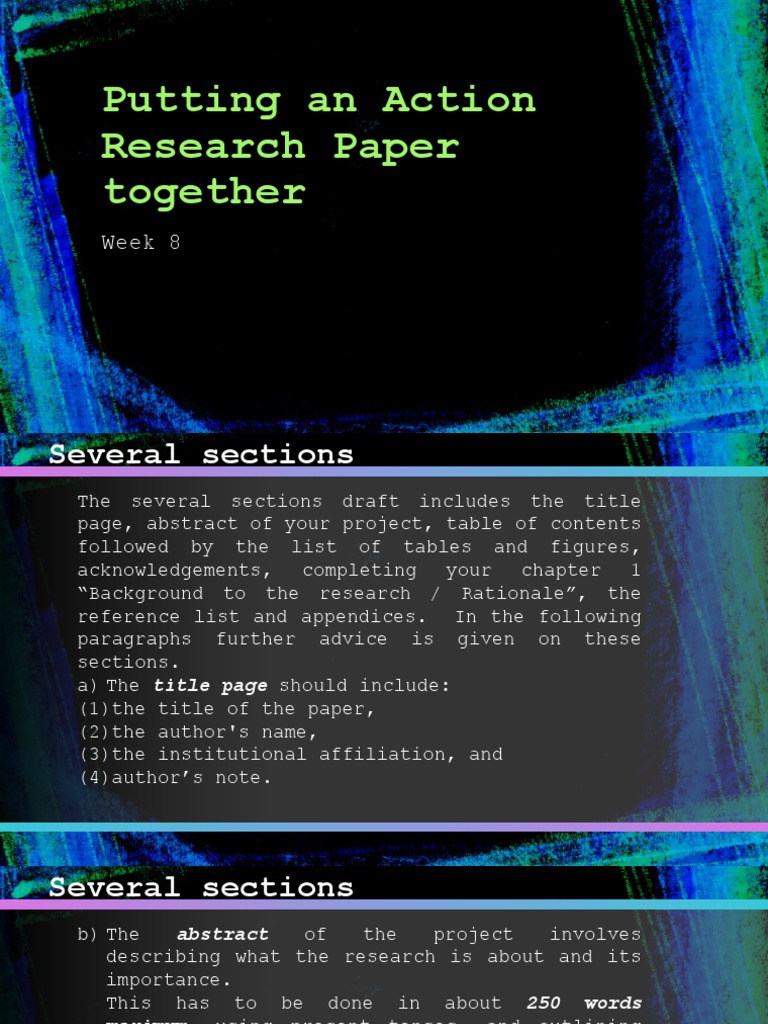 Putting An Action Research Paper Together | PDF | Punctuation | Apa Style