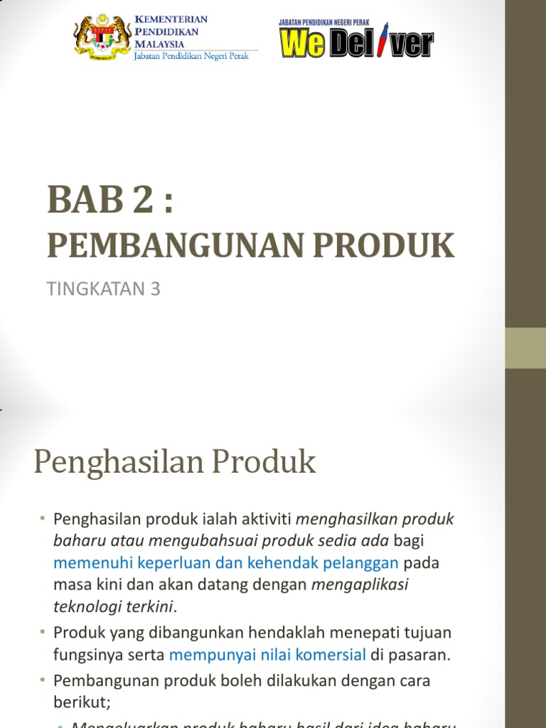 BAB 2 - Penghasilan Produk (Tingkatan 3) | PDF