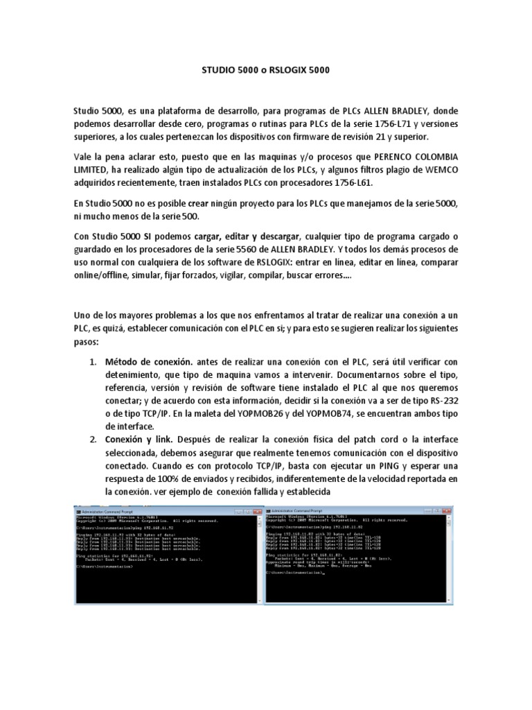 Studio 5000 | PDF | Controlador lógico programable | Red de computadoras