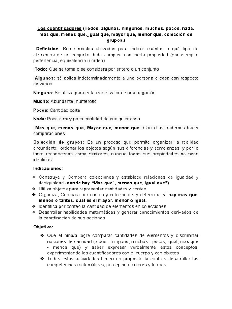 Los Cuantificadores | PDF | Conjunto (Matemáticas) | Lógica