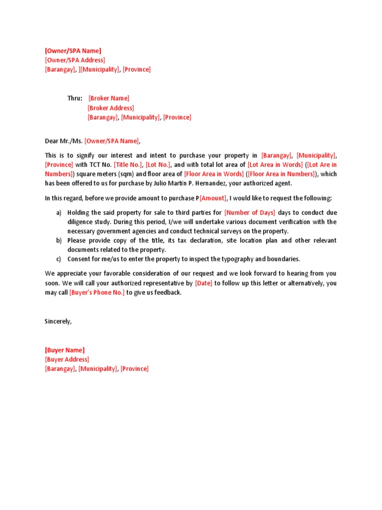 Letter of Intent Template | PDF