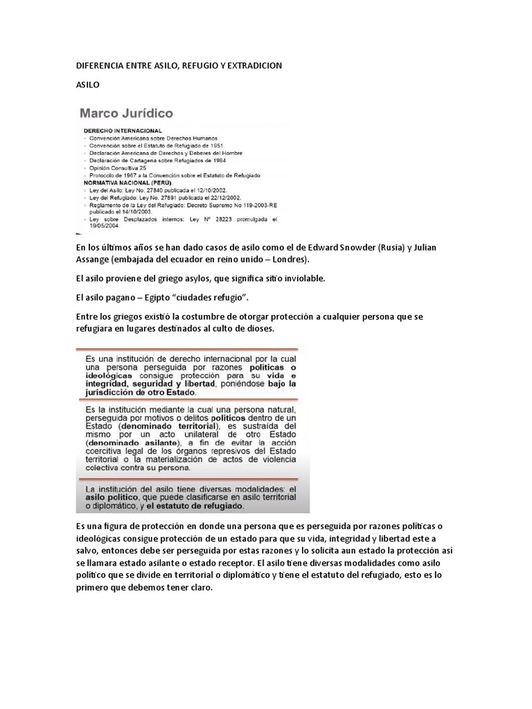Diferencia Entre Asilo, Refugio y Extradicion | PDF | Solicitante de ... Diferencia Entre Asilo, Refugio y Extradicion | PDF | Solicitante de ...