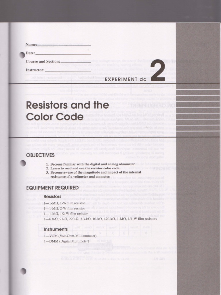 LabExercise2-Resistance Color Code | PDF