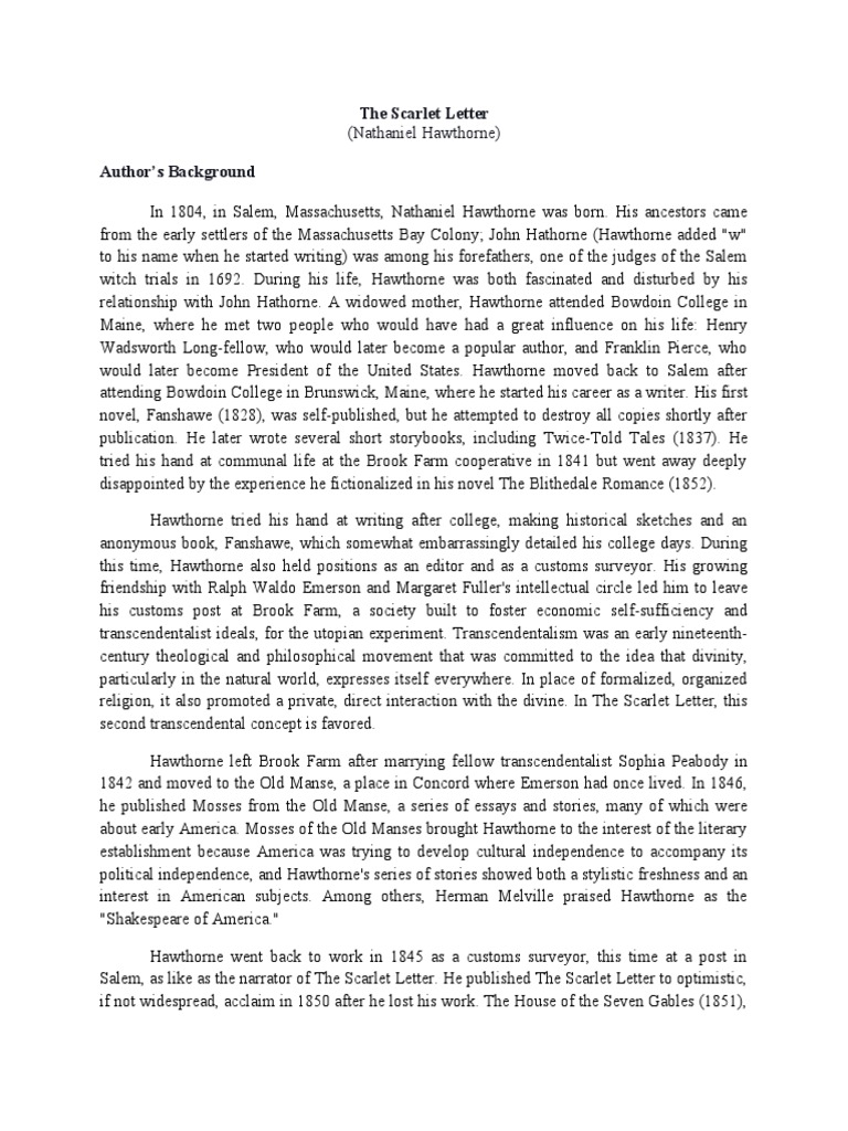 The Scarlet Letter | PDF | Nathaniel Hawthorne | The Scarlet Letter