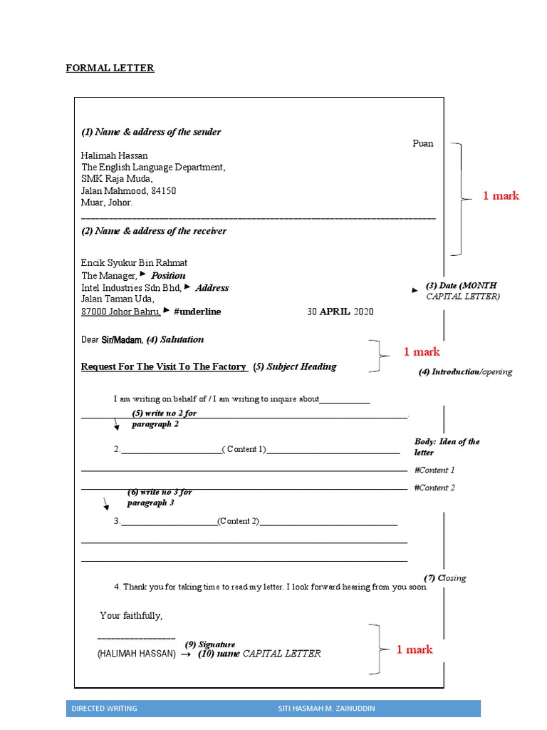 Name & Address of The Sender: 1 Mark | PDF | Written Communication ...