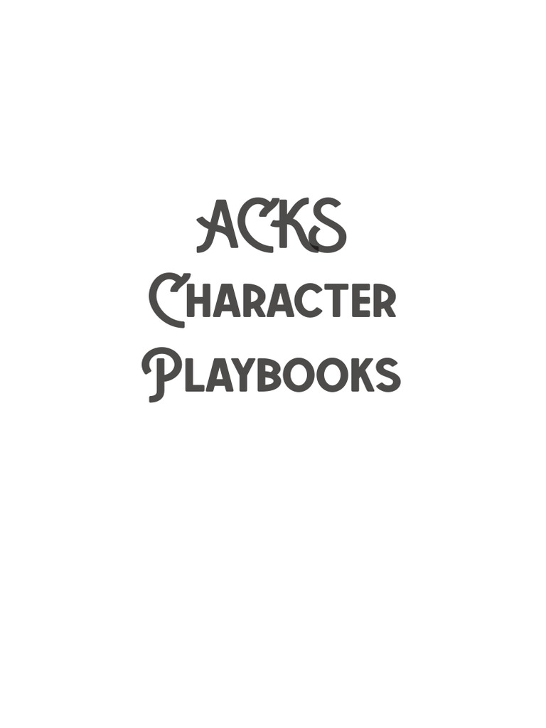 ACKS - Character Playbooks | PDF | Leisure