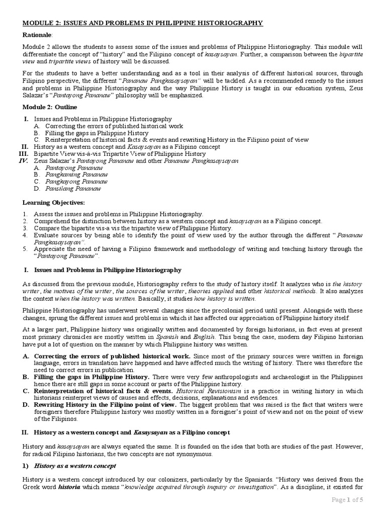 Module 2 (Reviewer) | PDF | Historian | Philippines
