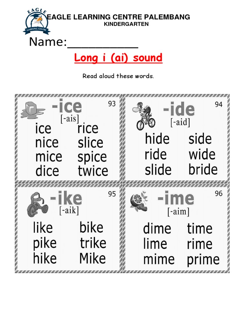 Long 'I' Sound Activities for Kids | PDF