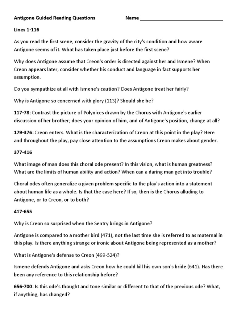 2014-11-19 Antigone Guided Notes | PDF | Boeotian Mythology