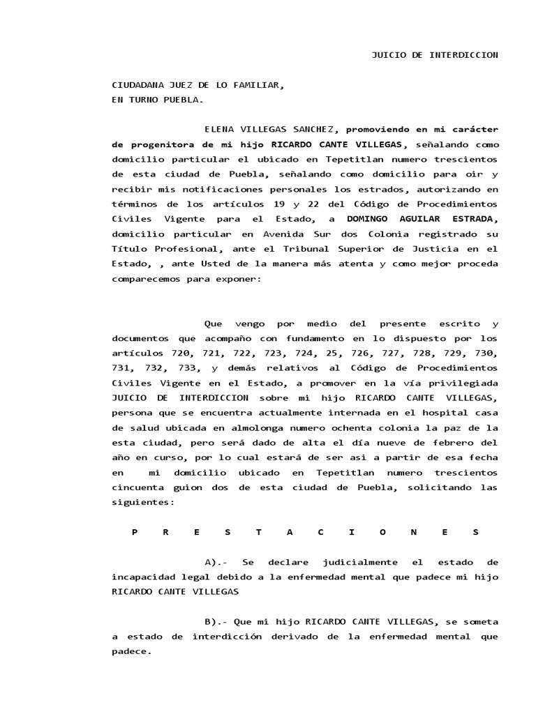 Juicio De Interdiccion 6 Pdf
