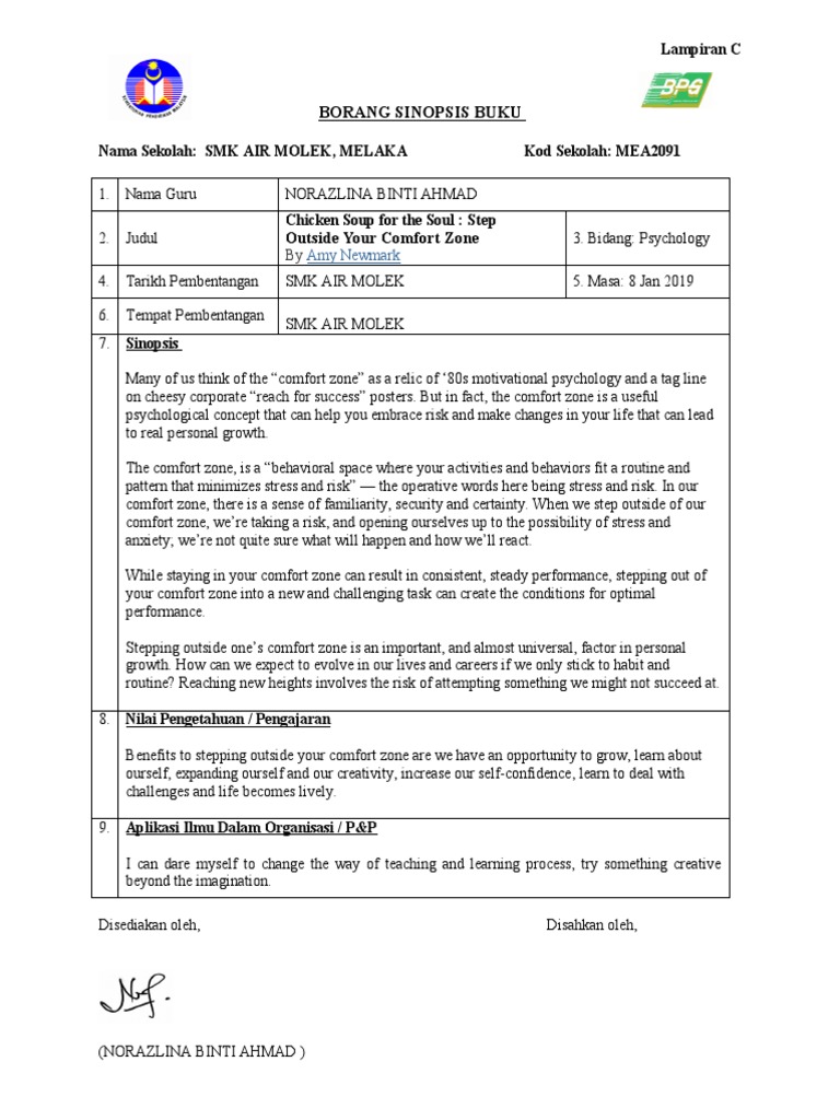 Borang Sinopsis Buku: Lampiran C | PDF | Risk | Metaphysics Of Mind