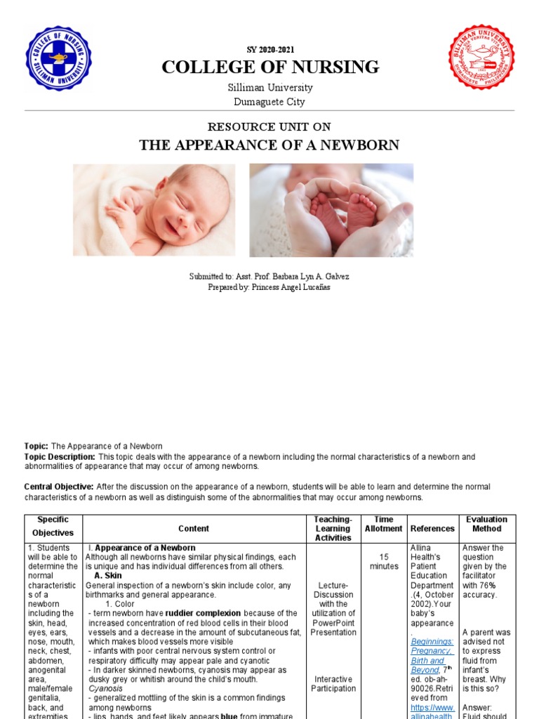 Appearance of The Baby-Resource Unit | PDF | Testicle | Infants