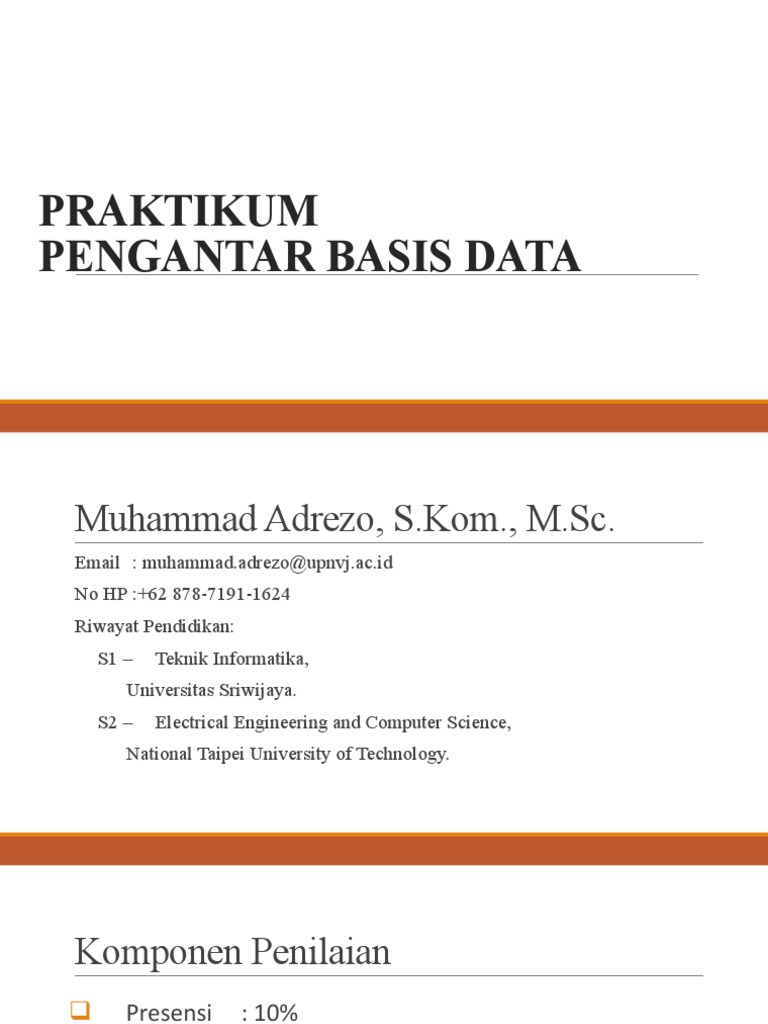 1 - PPT Praktikum Pengantar Basis Data | PDF