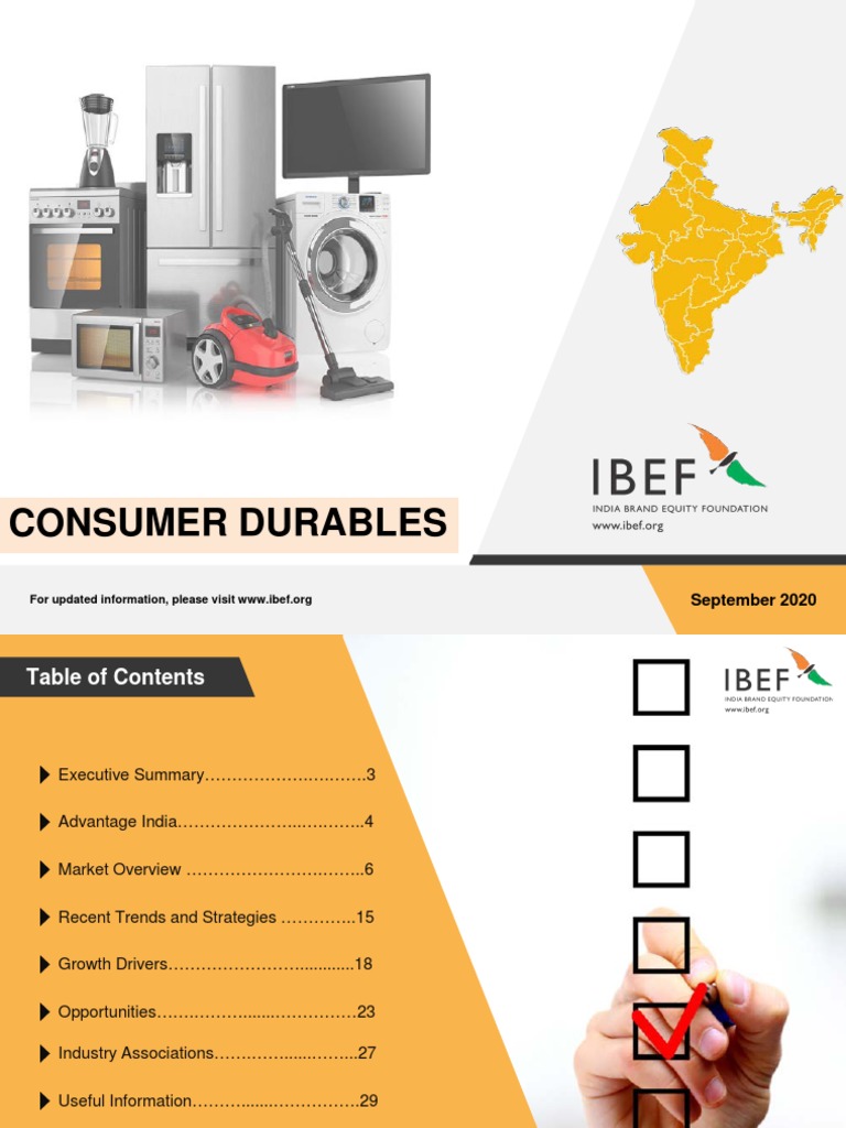 Consumer Durables: September 2020 | PDF | Home Appliance | Economic Growth