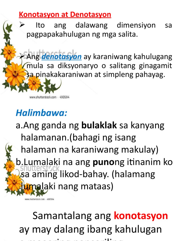 Konotasyon at Denotasyon | PDF