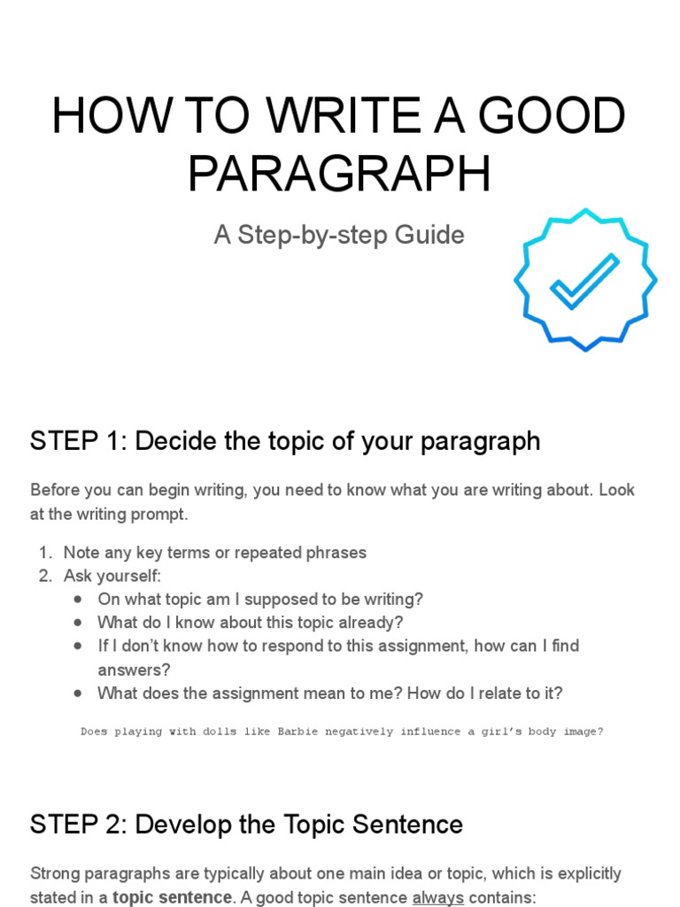 How To Write A Good Paragraph | PDF | Reason | Idea
