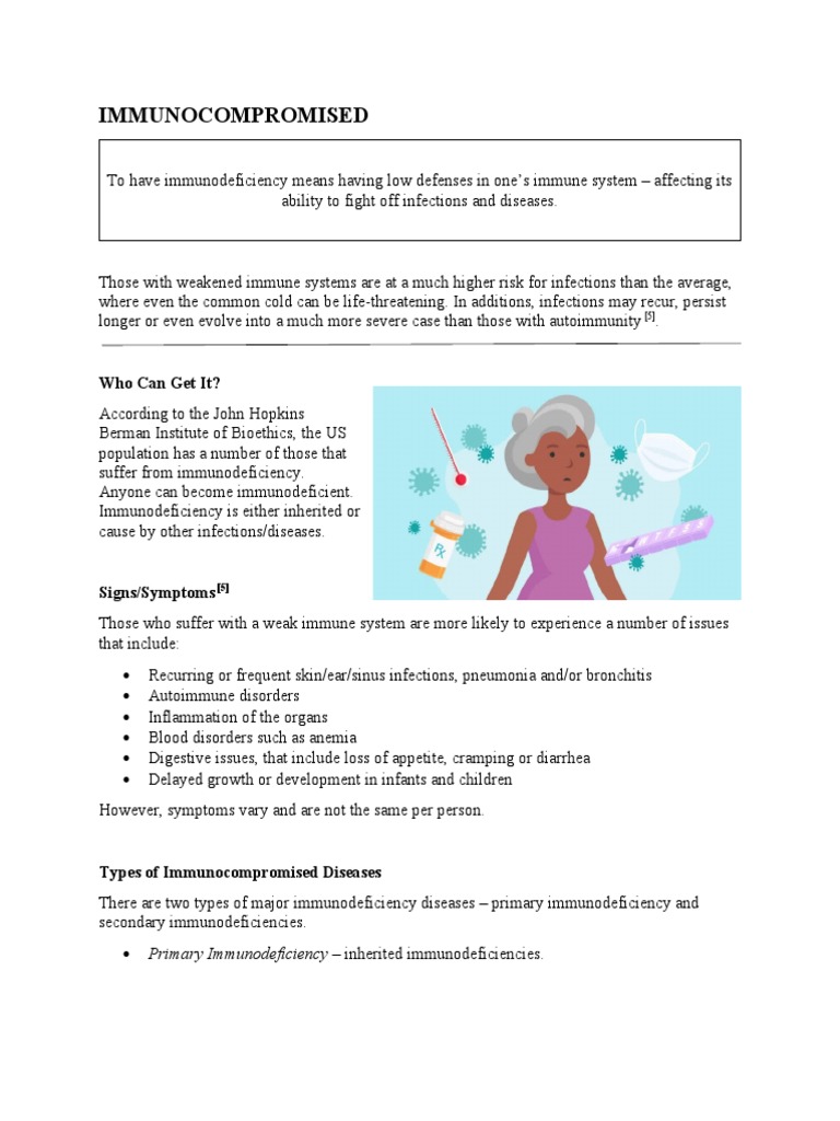 Immunocompromised Definition | PDF | Immunodeficiency | Immune System