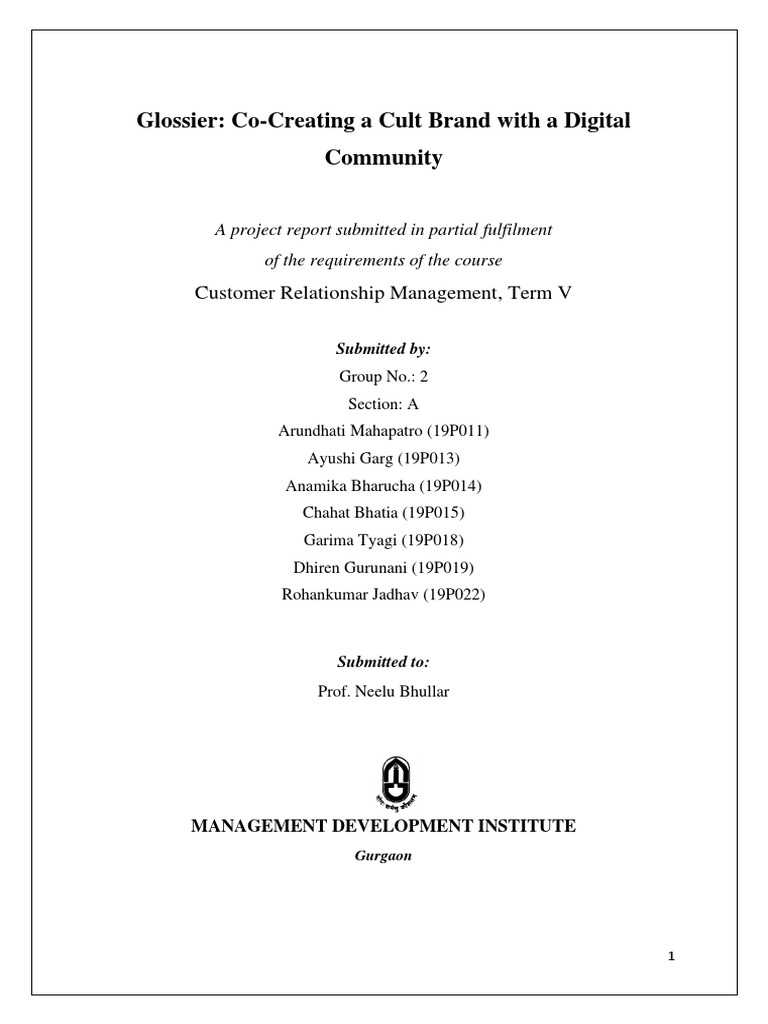 Glossier: Co-Creating A Cult Brand With A Digital Community: Customer ...