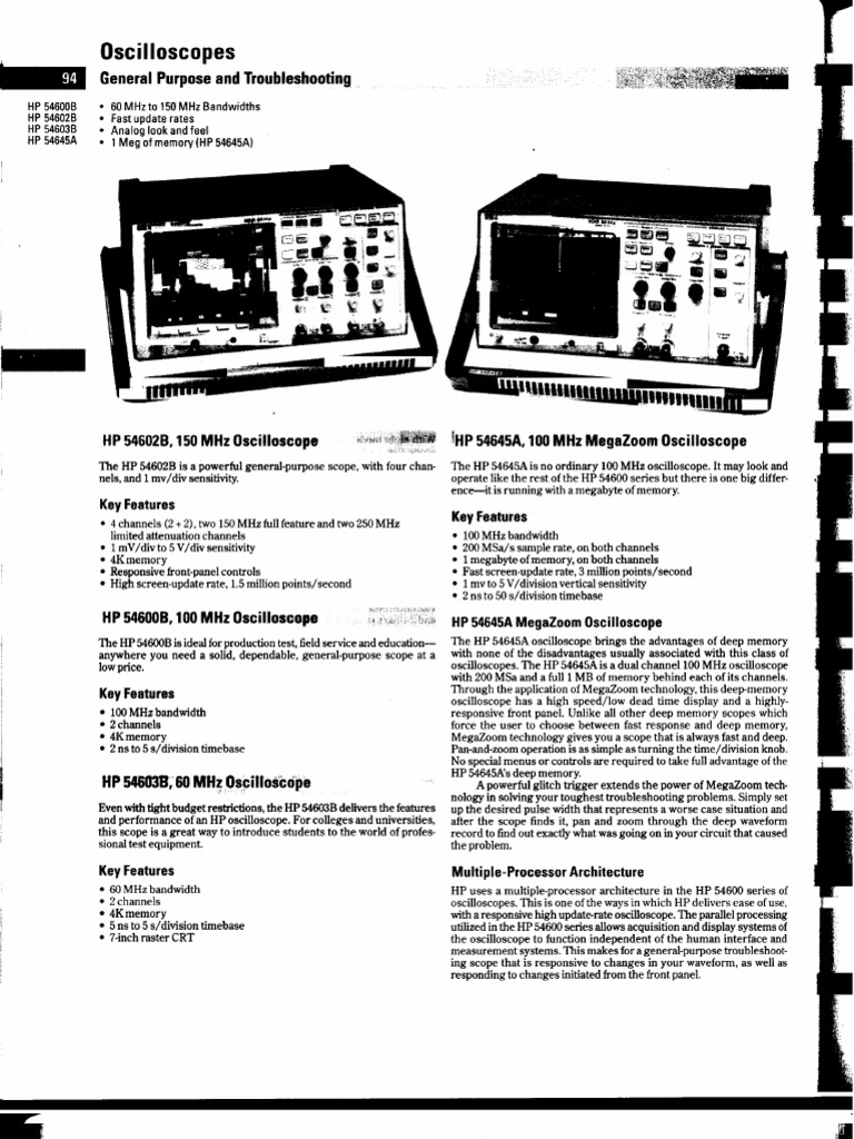 HP 54600 Series Oscilloscope Overview | PDF | Computer Data Storage ...