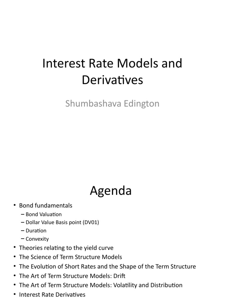 Interest Rate Models and Derivatives 2019 | PDF | Bond Duration | Bonds ...