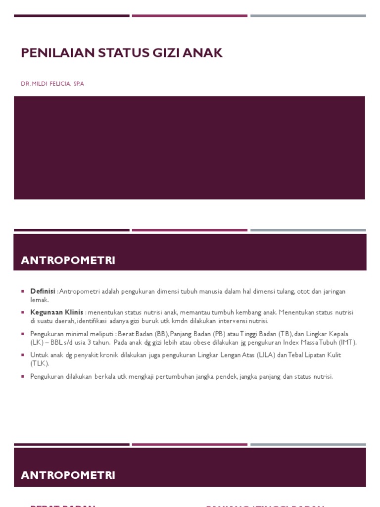 Penilaian Status Gizi Anak | PDF
