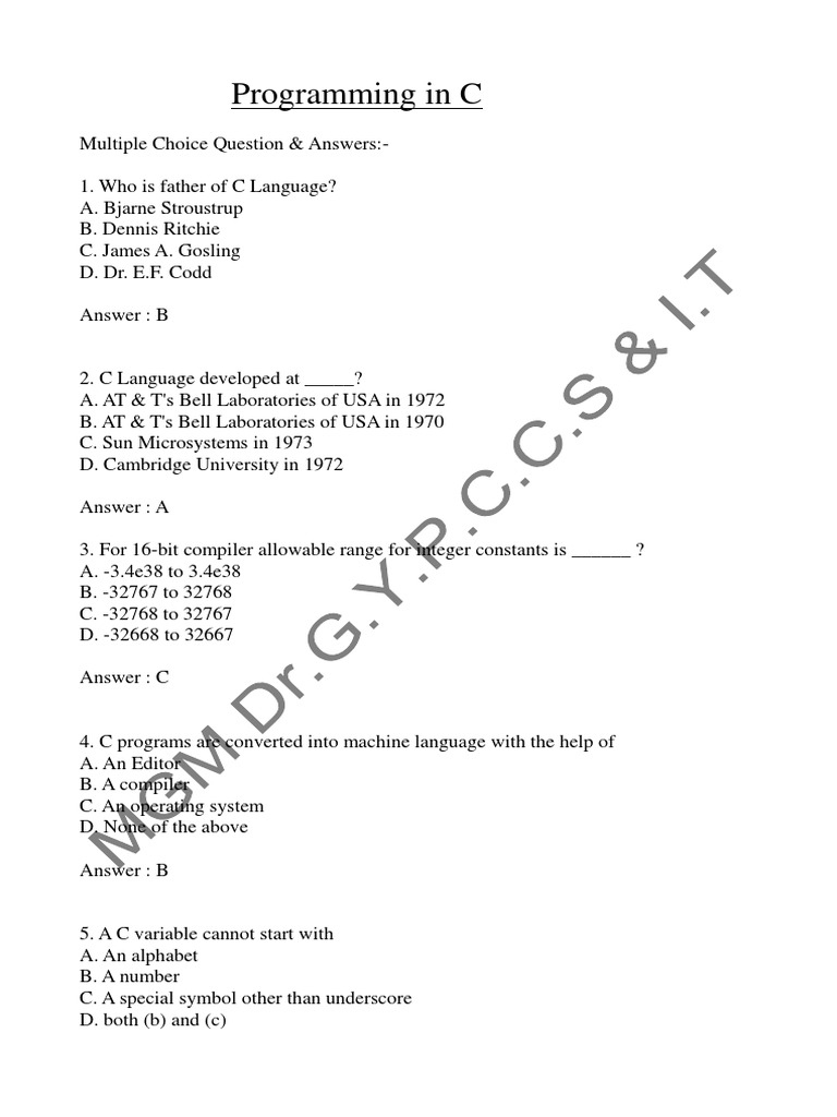 C Prog Pdf C Programming Language Software Development 6492