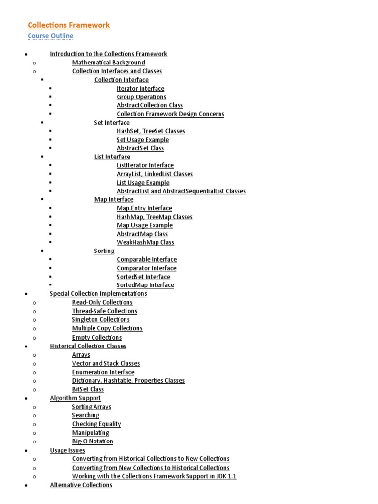 Collections Framework | PDF | Class (Computer Programming) | Method (Computer Programming)