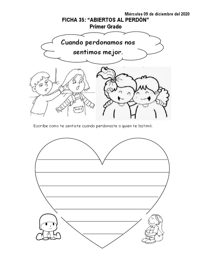 Hojas De Trabajo Sobre El Perdón Perdonar | Free Interactive