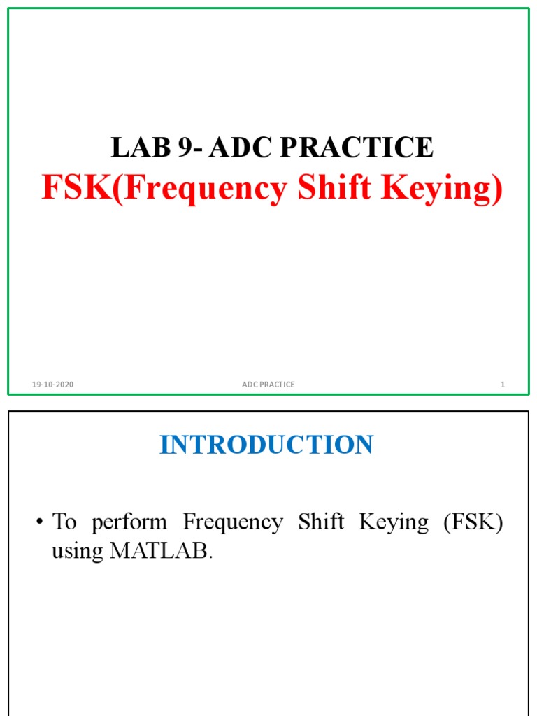 Lab 9-Adc Practice: FSK (Frequency Shift Keying) | PDF