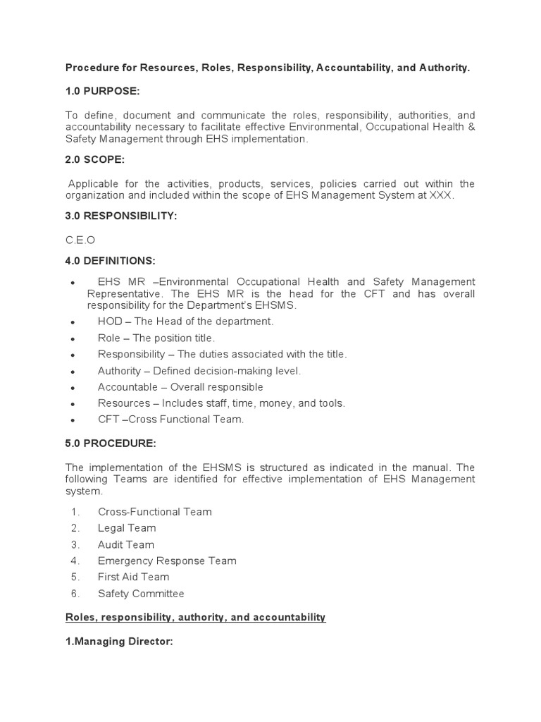 (OHS) Procedure For Resources - Authorization | Download Free PDF ...