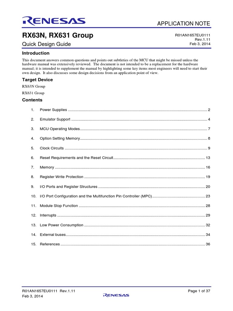RX63N, RX631 Group: Application Note | PDF | Flash Memory | Booting