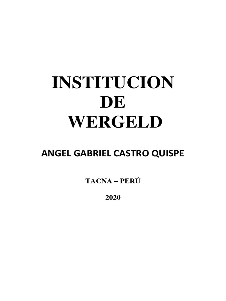 Institucion de Wergeld | PDF | Pueblos germánicos | latín
