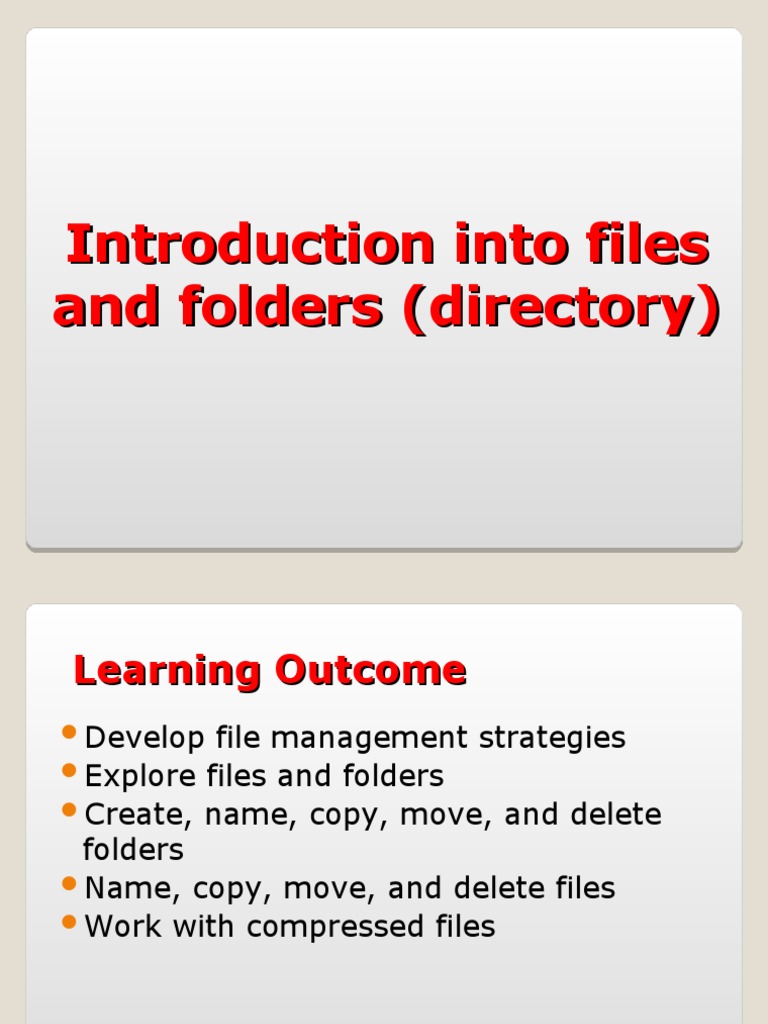 Introduction Into Files and Folders (Directory) | PDF | Zip (File ...
