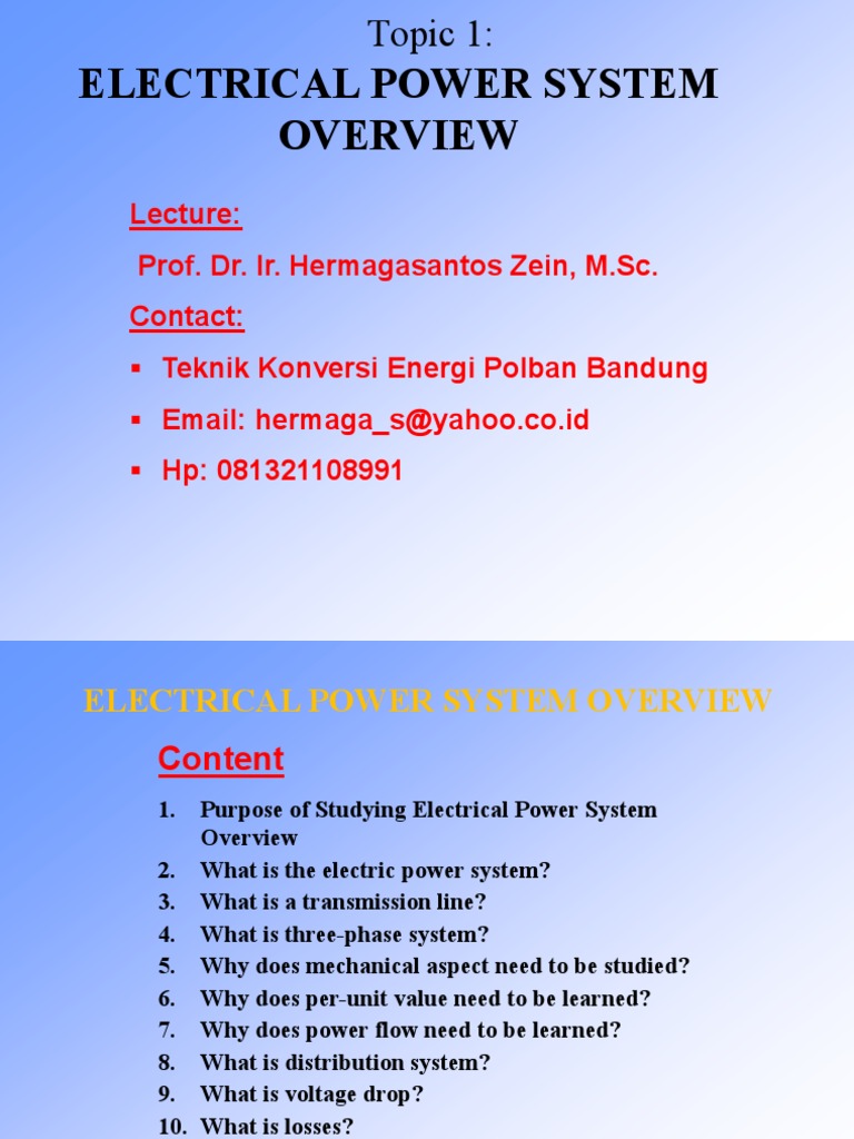 Electrical Power System Overview | Download Free PDF | Electric Power ...