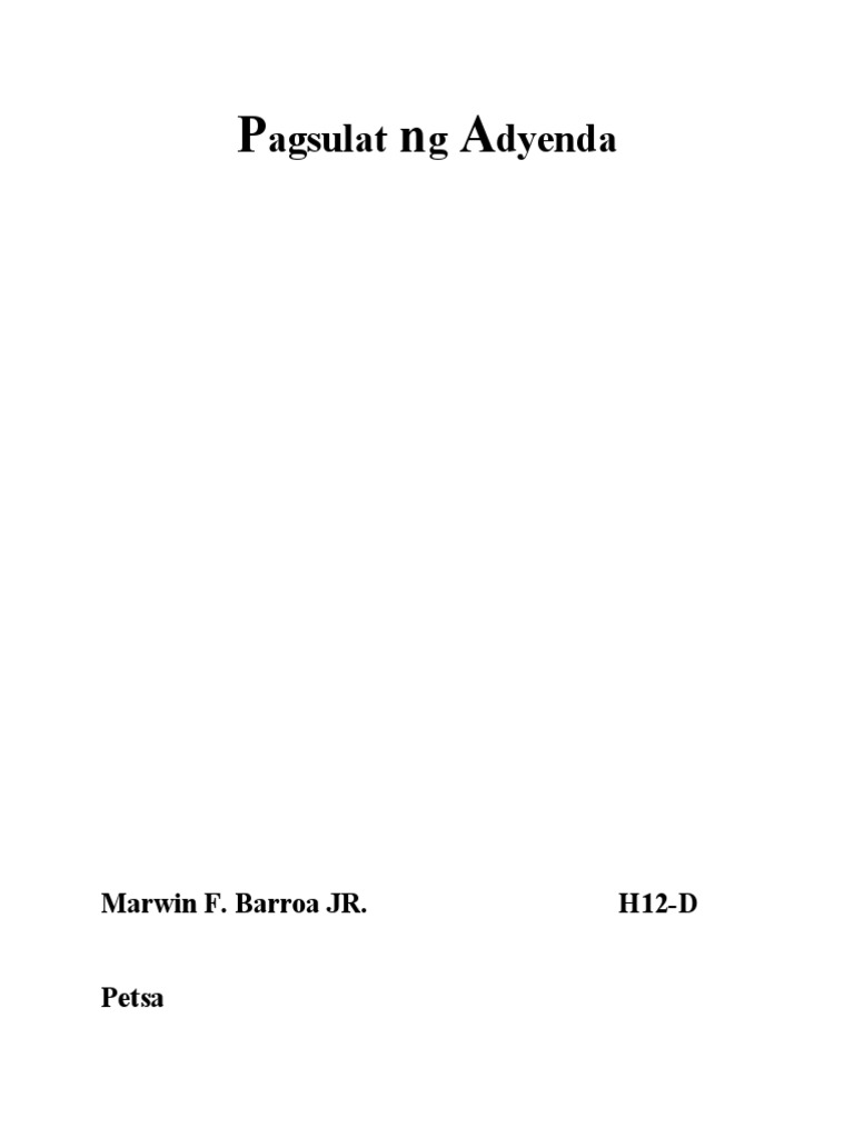 Pagsulat NG Adyenda | PDF