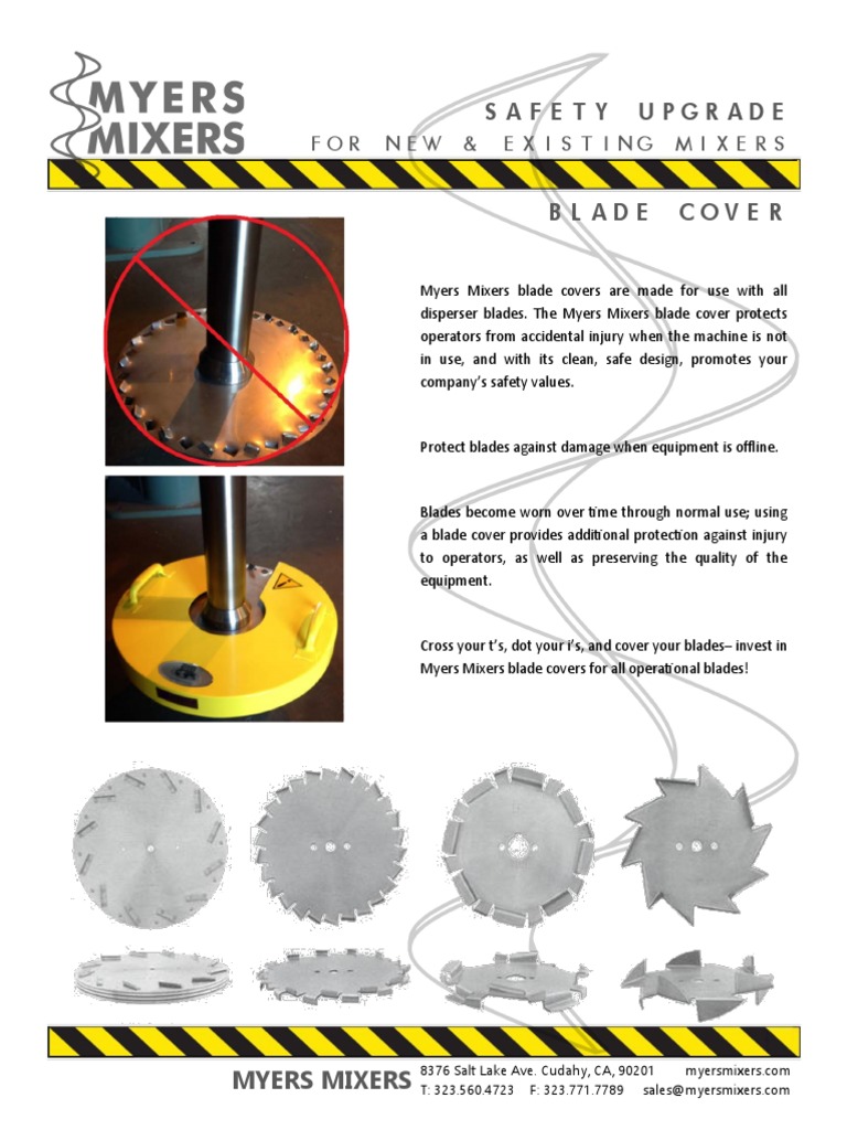 Myers Mixers Blade Covers for Safety | PDF